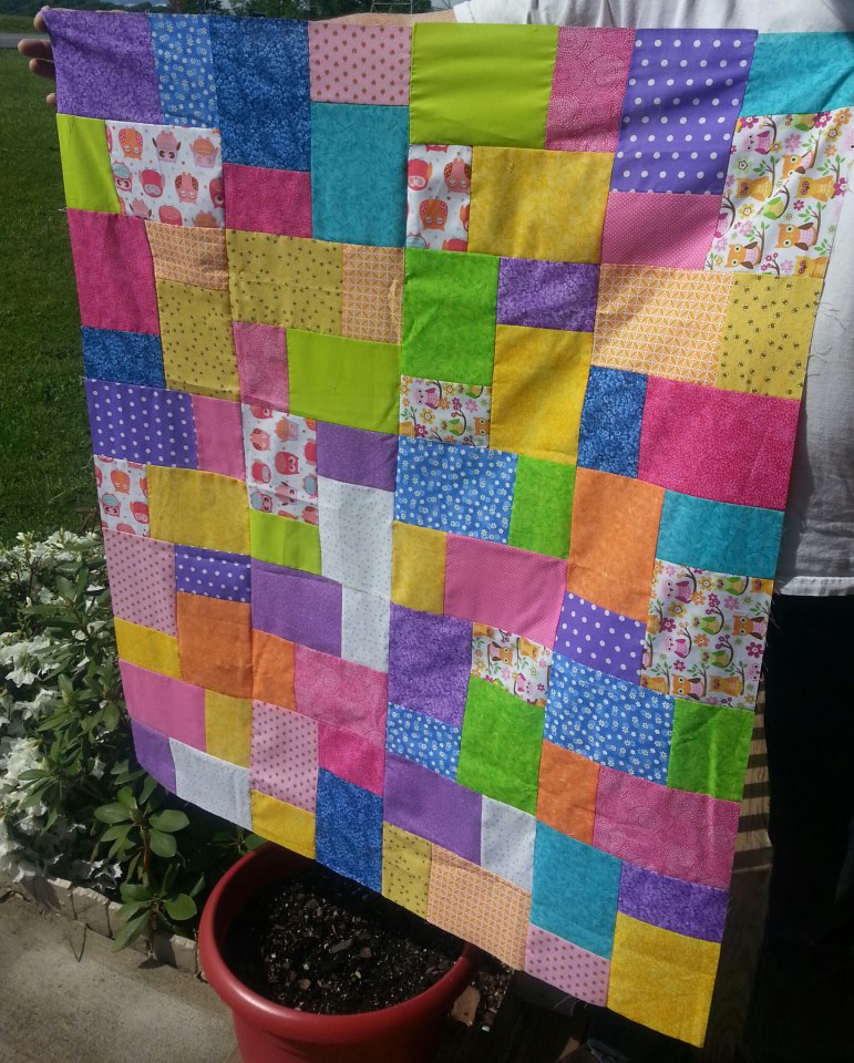 Thin Line Quilts: Baby Girl Patchwork Blanket Top