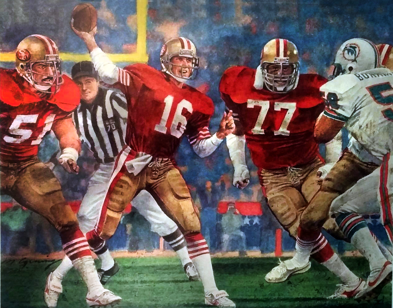 Pro Football Journal Presents: NFL Art: Joe Montana by Merv Corning