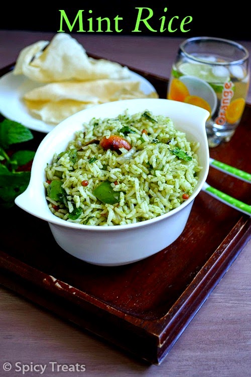 Spicy Treats: Mint Rice / Pudina Sadham / Mint Rice With Capsicum ...