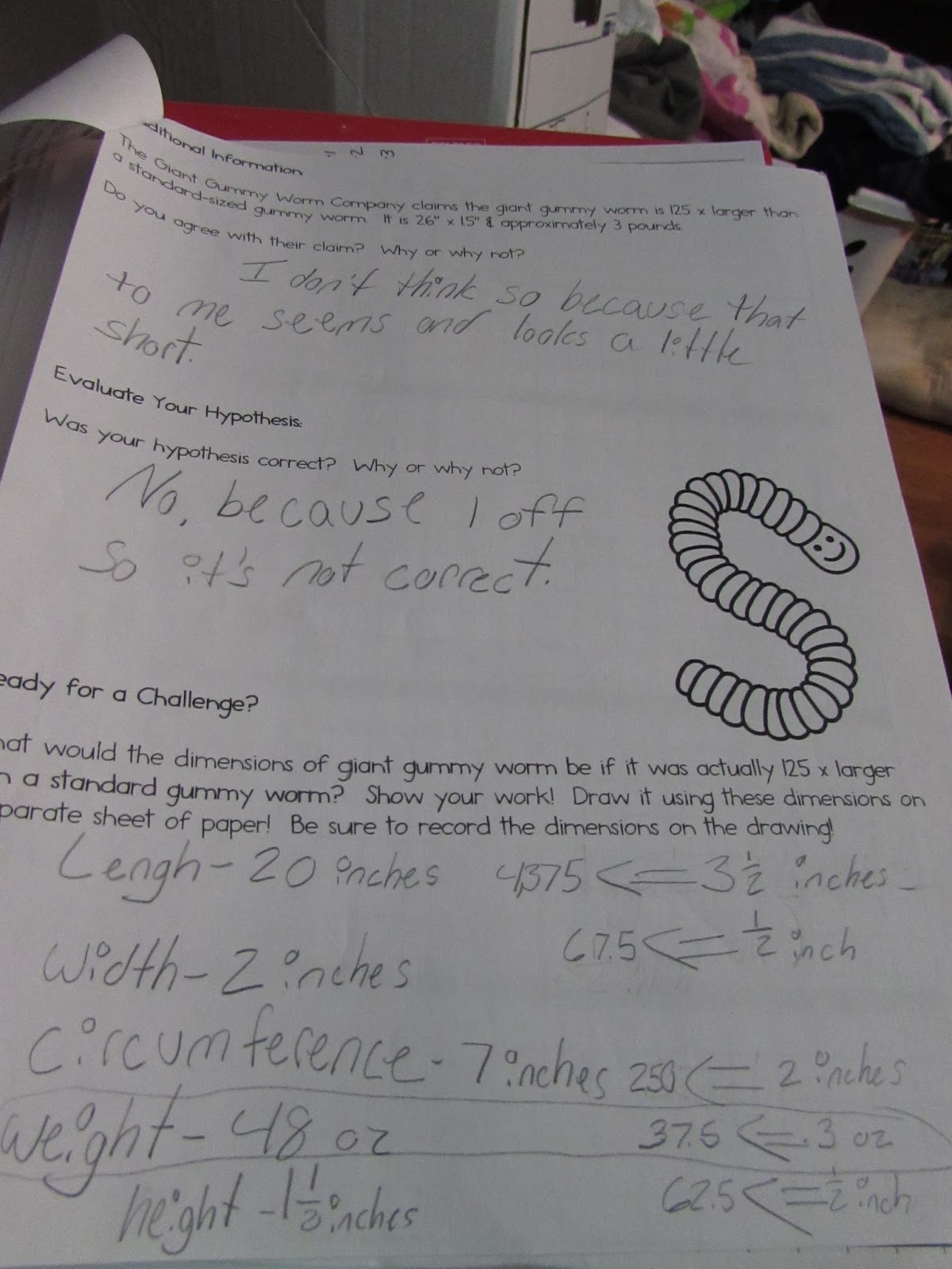 Growing a STEM Classroom: Size Matters - Math Lab with Gummy Worms