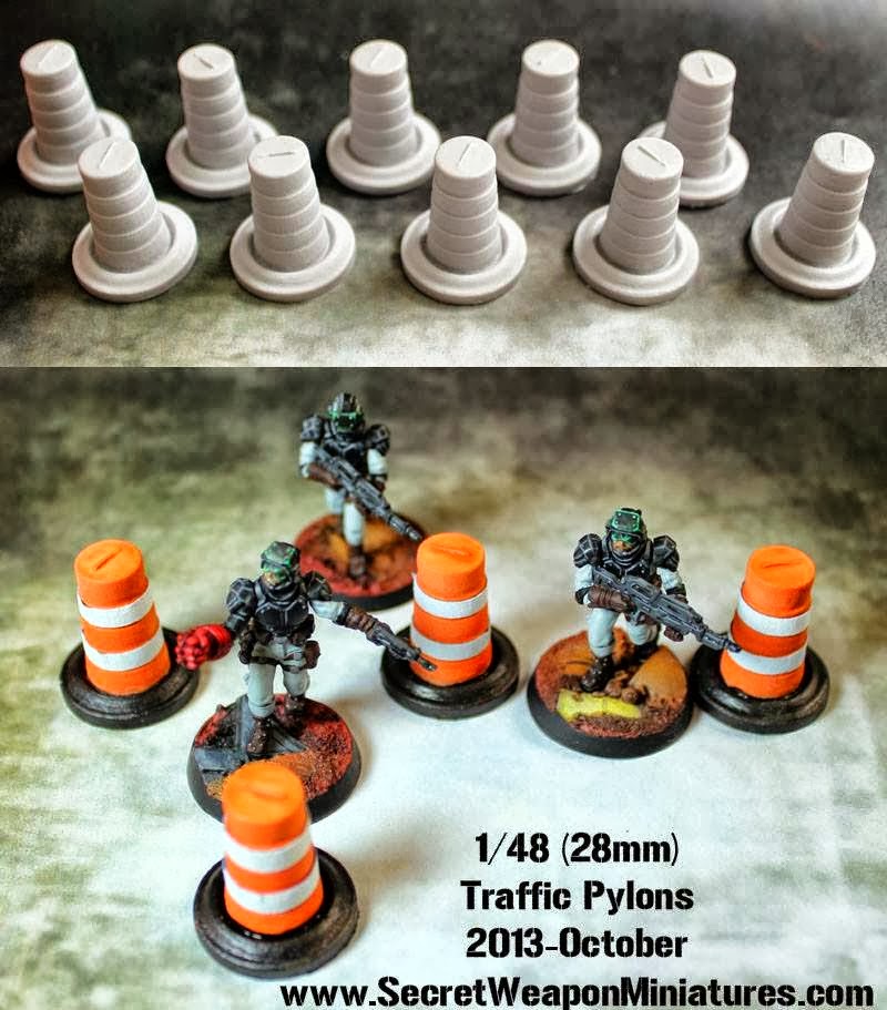 Tabletop Fix: Secret Weapon Miniatures - 28mm Traffic Pylons