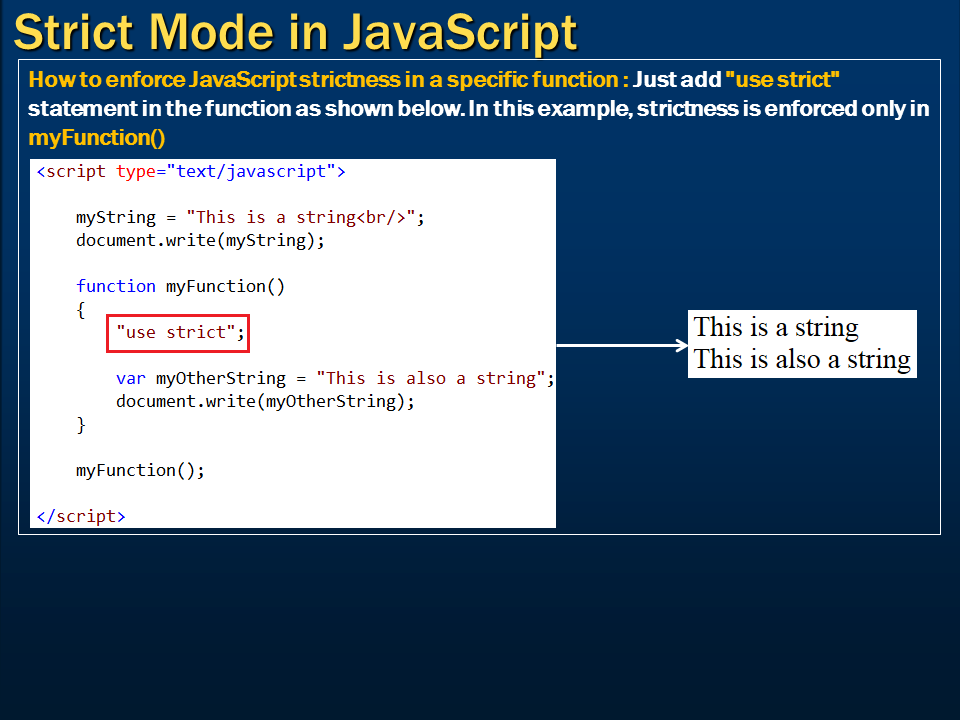 Sql Server And C Video Tutorial Strict Mode In Javascript