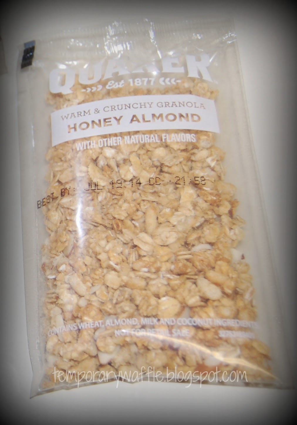 Temporary Waffle: Honey Almond - Quaker Warm & Crunchy Granola