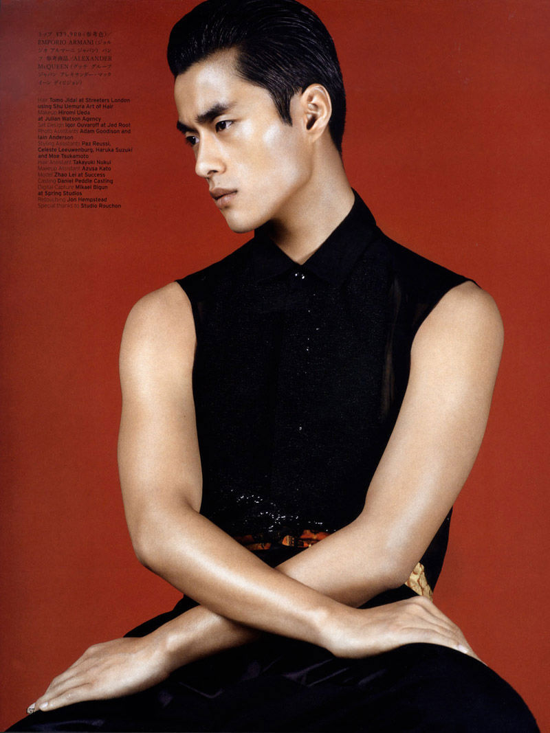 ASIAN MODELS BLOG: EDITORIAL: Zhao Lei in Vogue Homme Japan #6, Spring 2011