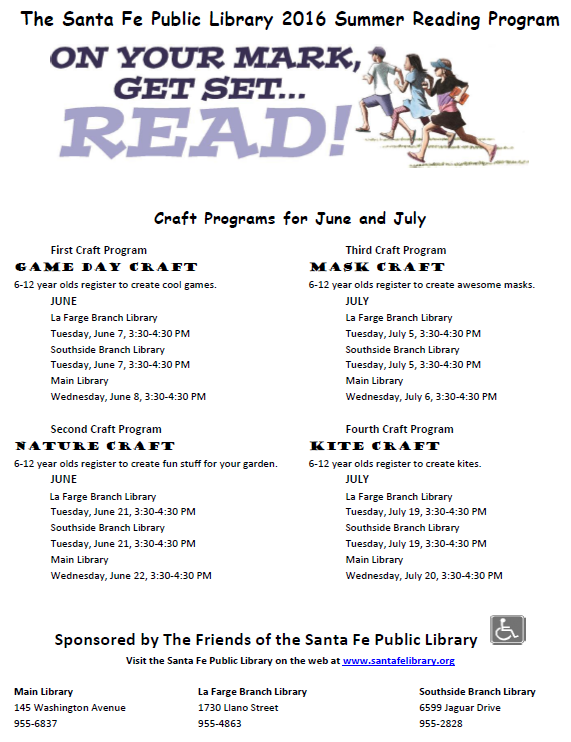 Icarus... the Santa Fe Public Library Blog: Next Summer Reading Craft ...