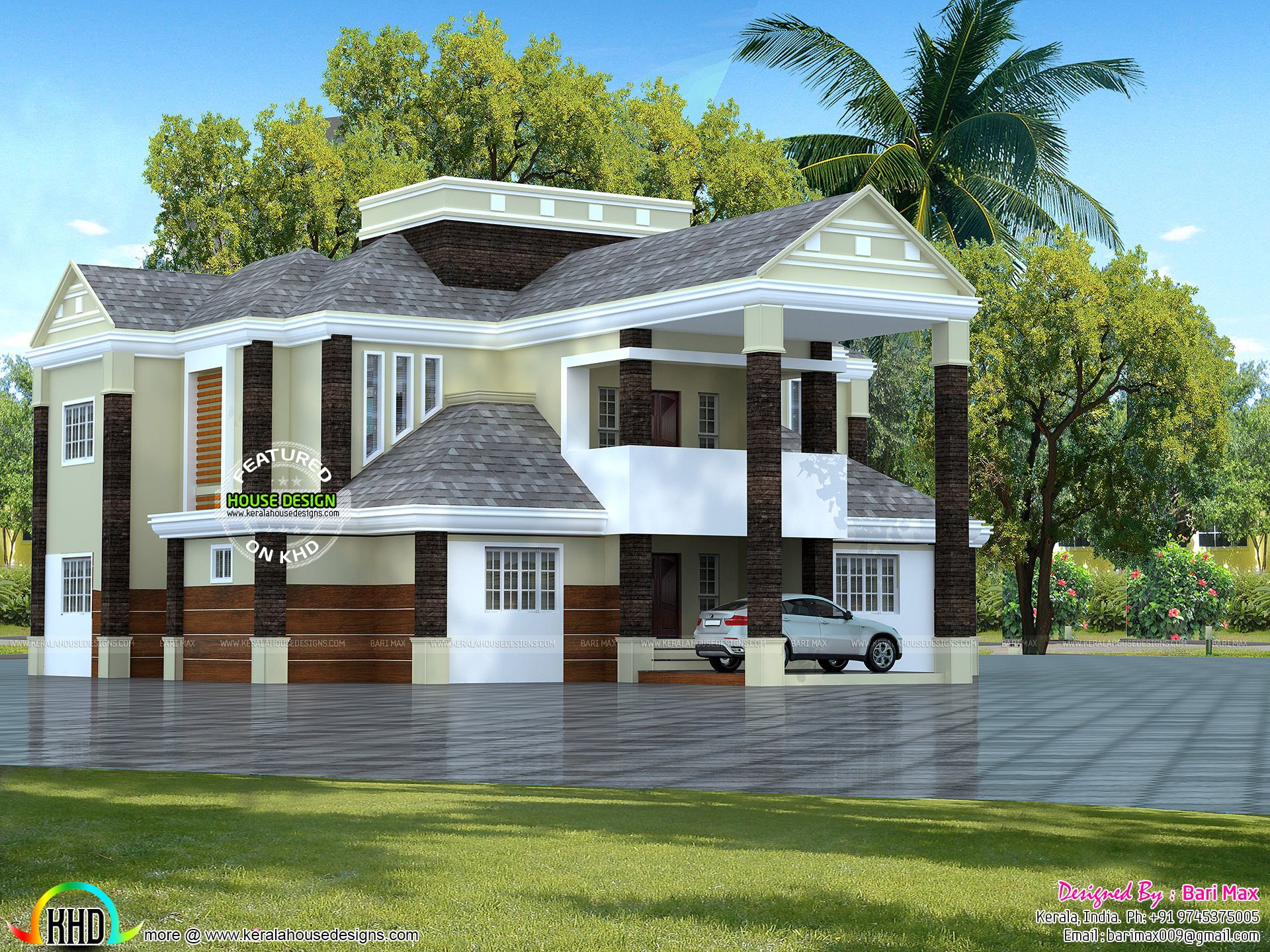 Colonial type 5 bedroom home in Kerala - Kerala Home Design and Floor ...