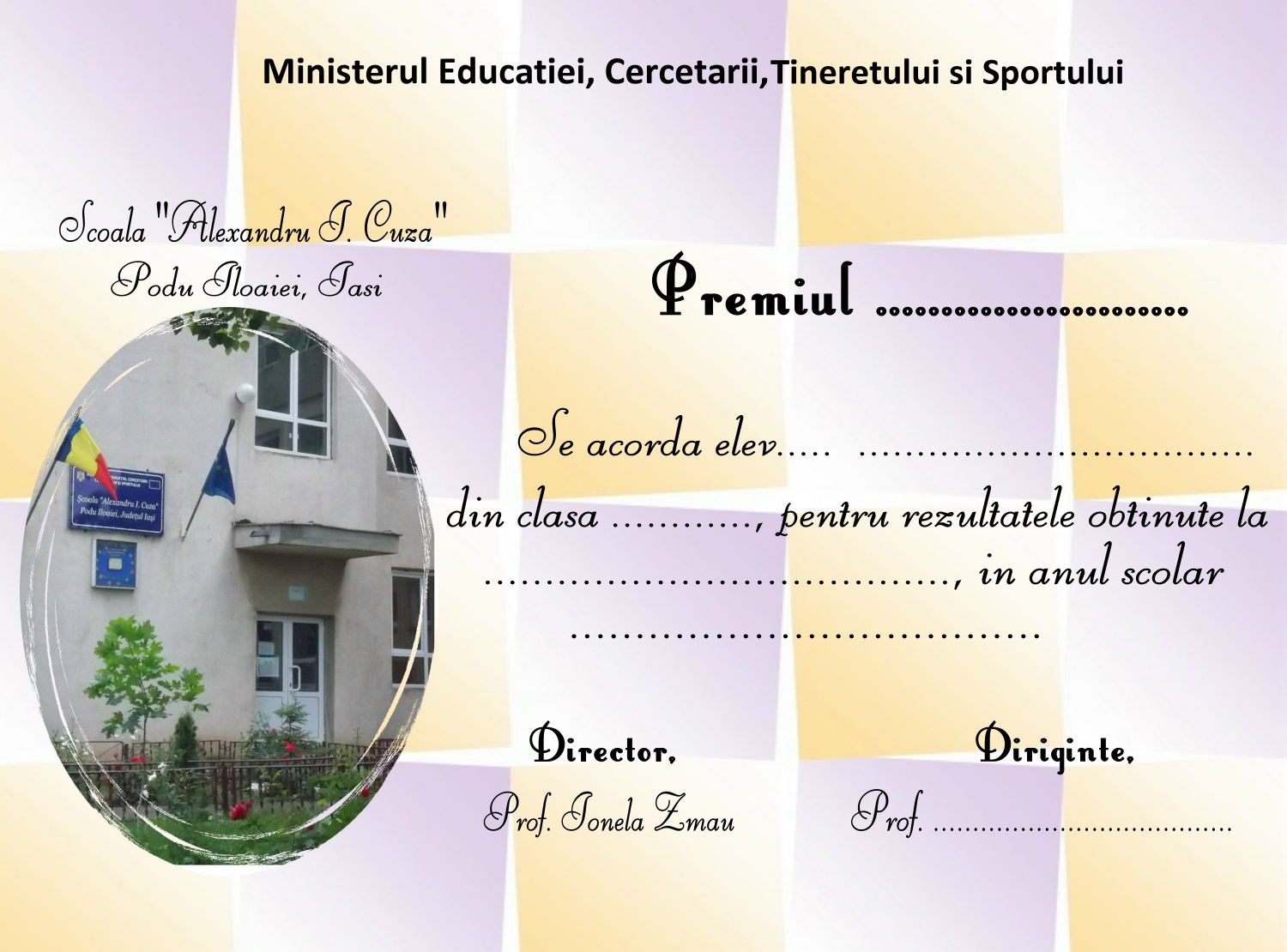 Scoala Gimnaziala "Al. I Cuza", Podu Iloaiei, Jud. Iasi: 2012