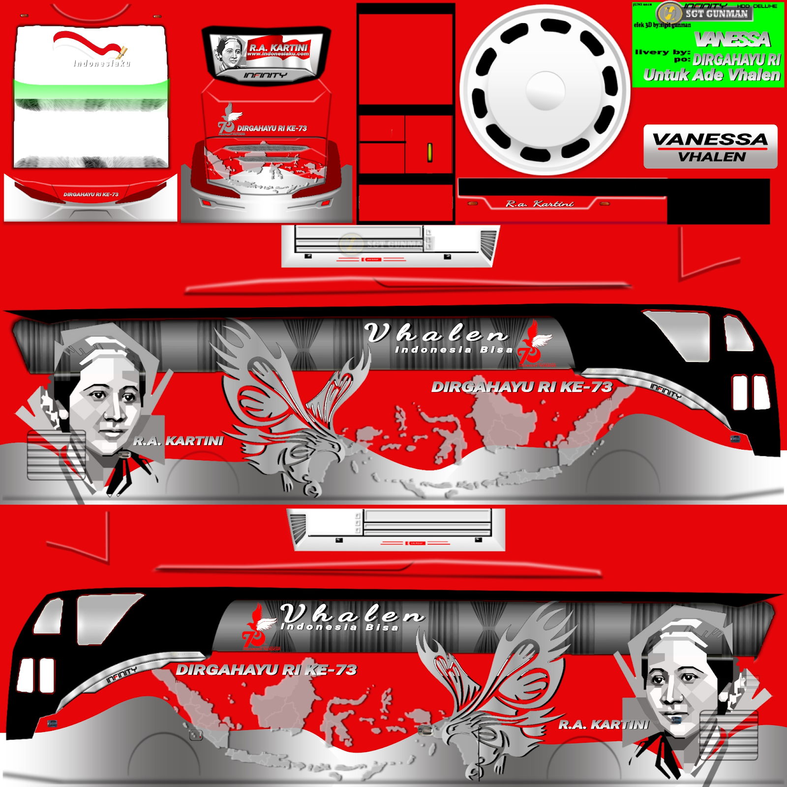 Livery Bus Simulator Indonesia Special Hut 73 Kemerdekaan Indonesia ...