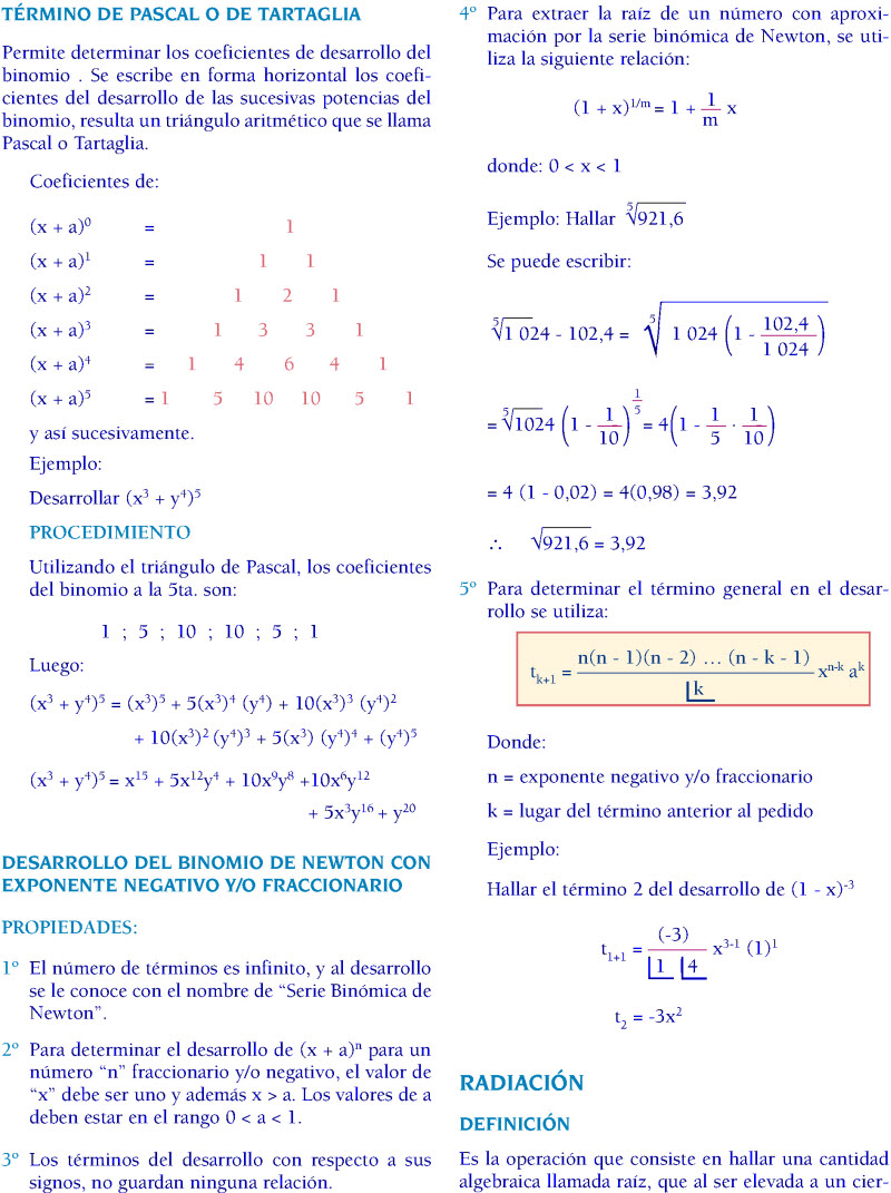 Formulario de ÁLGEBRA BÁSICA SECUNDARIA Y PREUNIVERSITARIA matemáticas ...