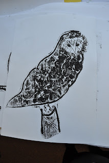 I teach art: Some New Bird Collagraphs