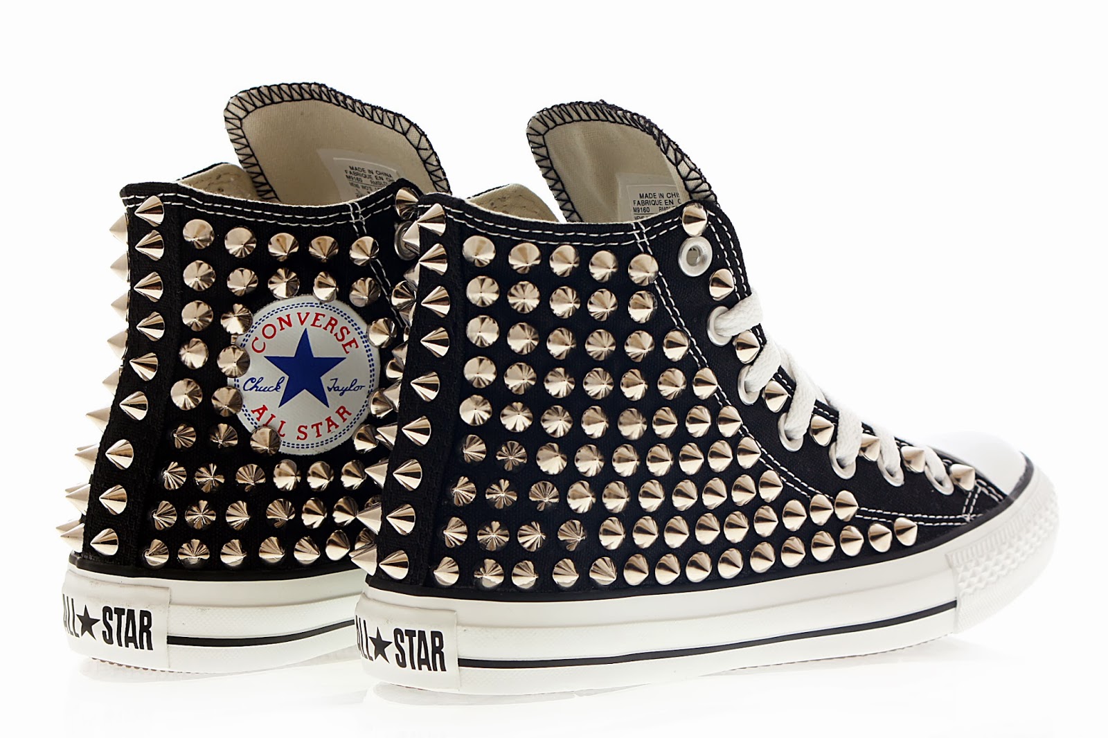 Studs and Spikes: Studded Converse, Silver Cone Studs with Black ...