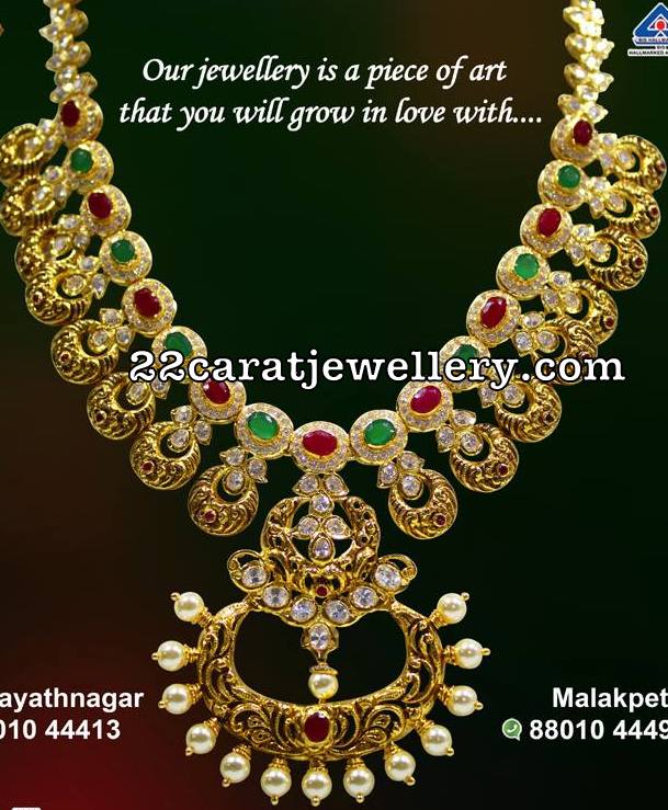 Nakash Work Lakshmi Peacock Chokers - Jewellery Designs