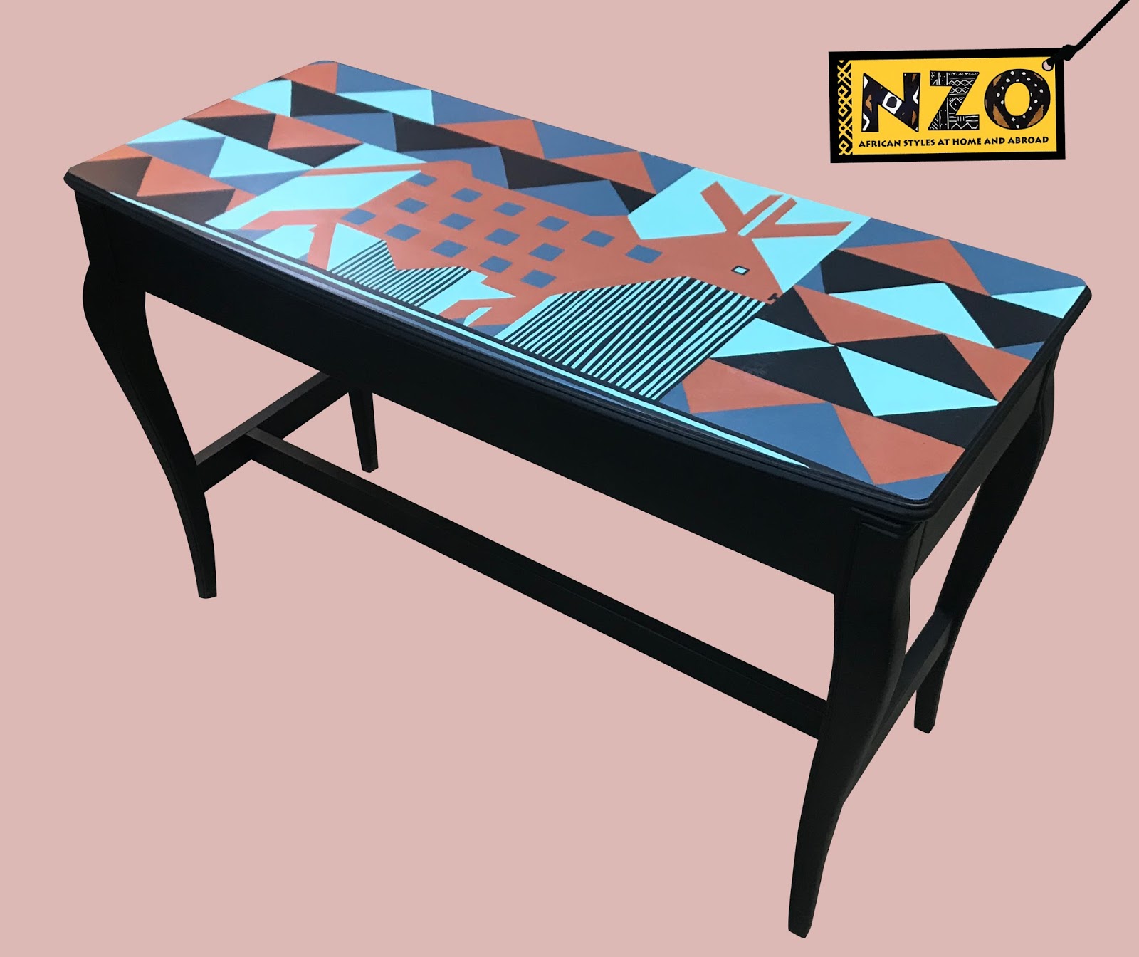 Uhuru Furniture & Collectibles: NZO Hand Painted Bench with Yoruba ...