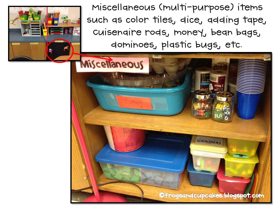Tales of Frogs and Cupcakes: Math Manipulative Storage!!