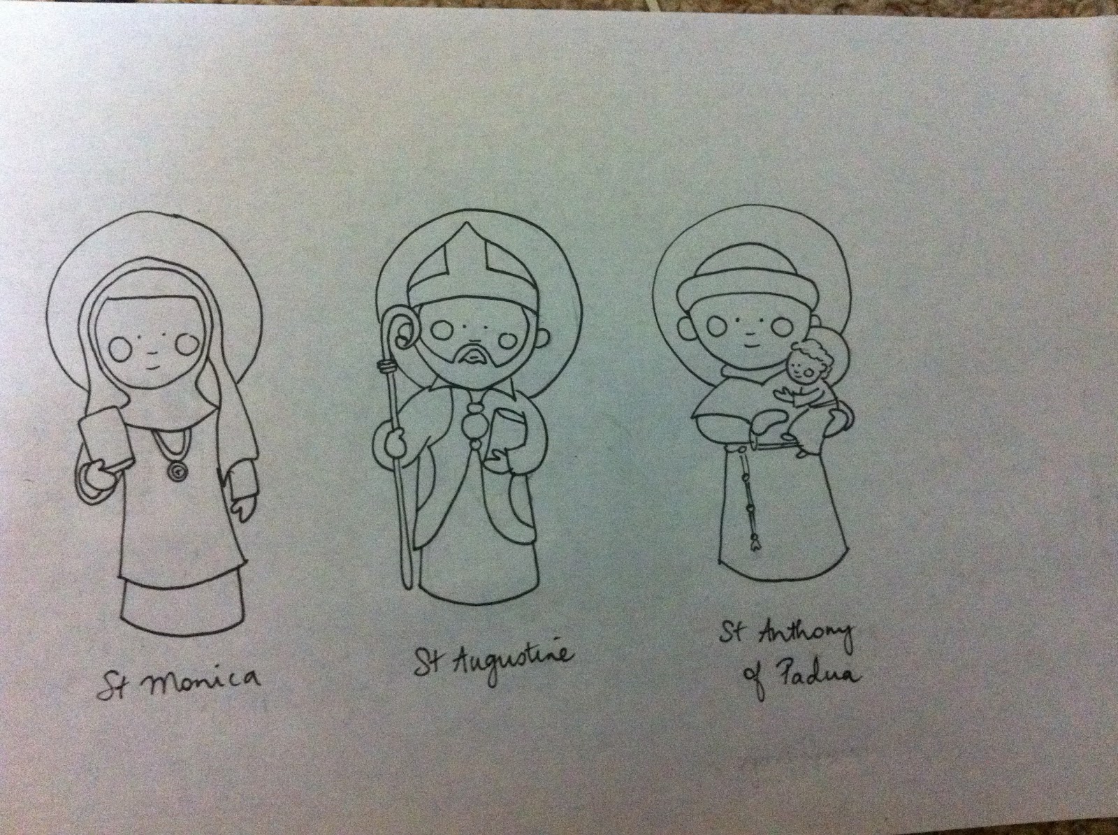 crafty catholic mum: Saint sketches