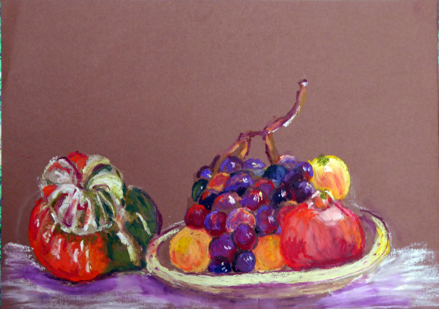 art de vivre la peinture de peintrefiguratif : Nature morte aux pastel gras