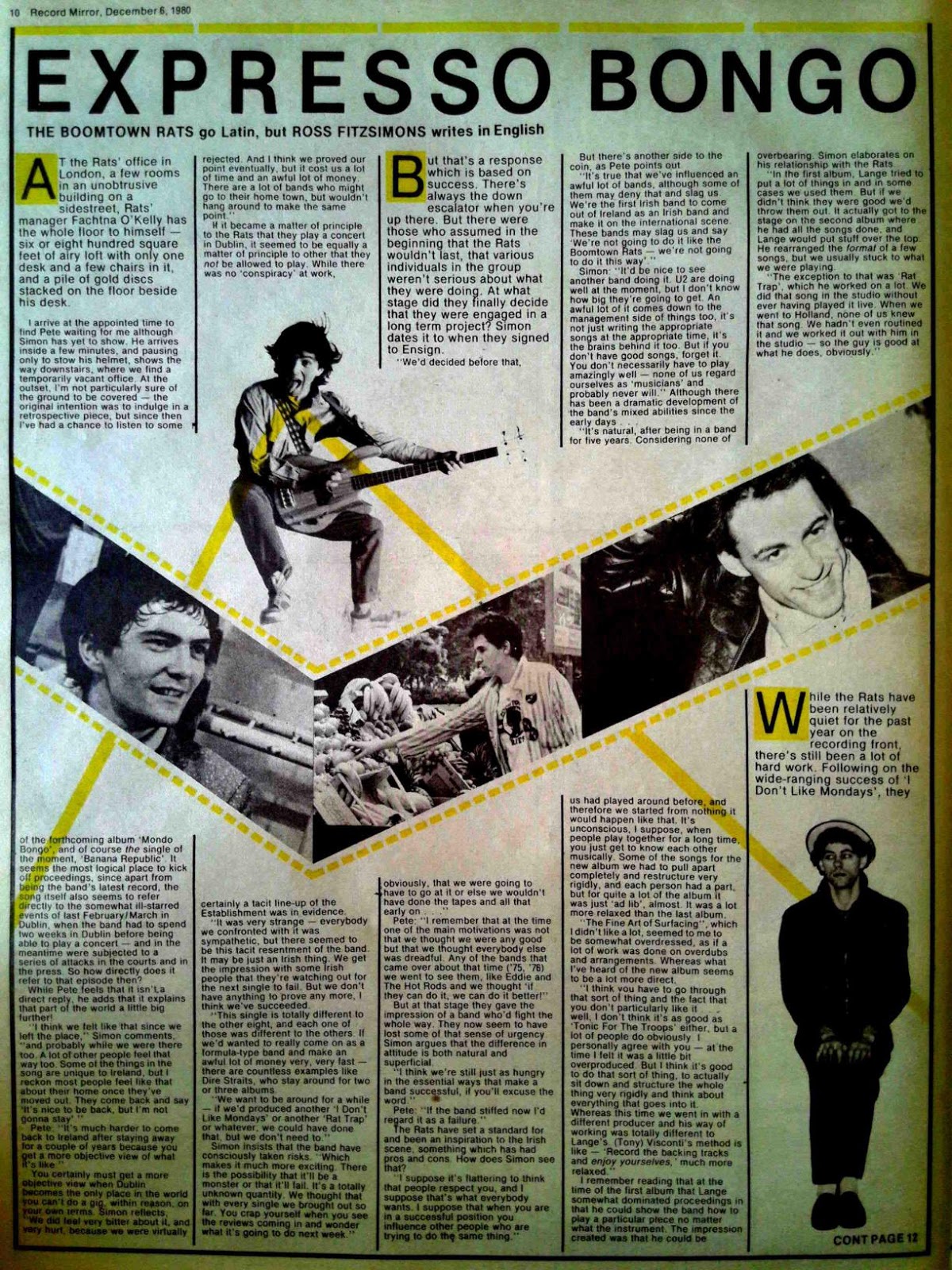 Top Of The Pop Culture 80s: Boomtown Rats Record Mirror 1980