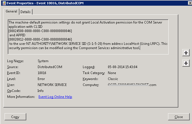 Error in running SQL Query having VBScript and Excel Containers