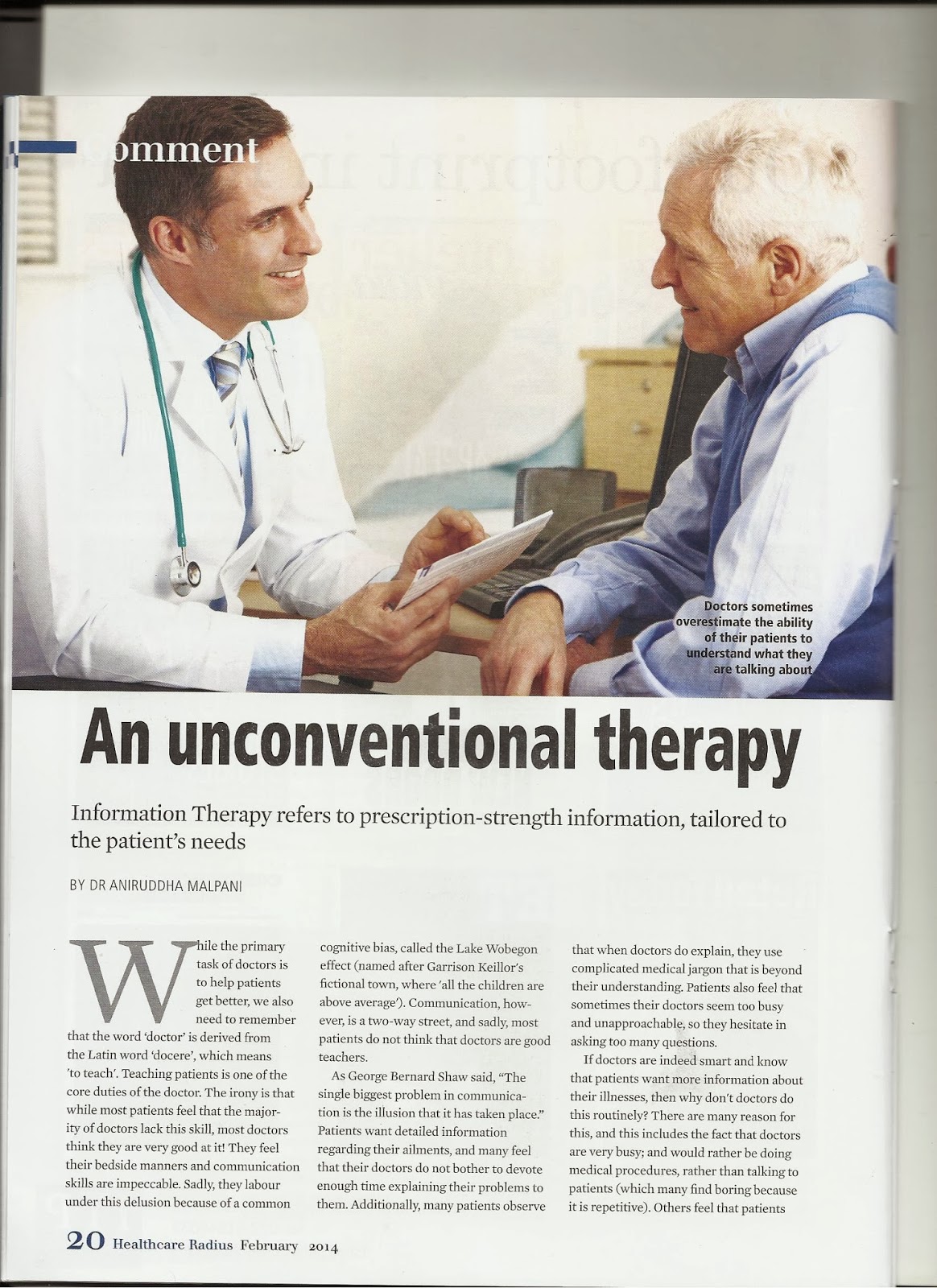 Unconventional therapy - article on Information Therapy in Healthcare ...