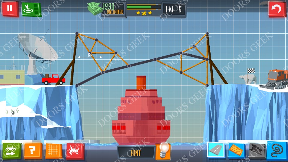 Build a Bridge! Level 6 Solutions ~ Doors Geek