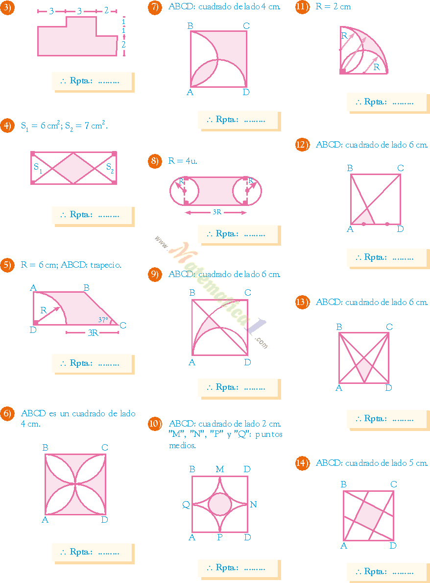 ÁREAS SOMBREADAS EJEMPLOS RESUELTOS Y PARA RESOLVER PDF