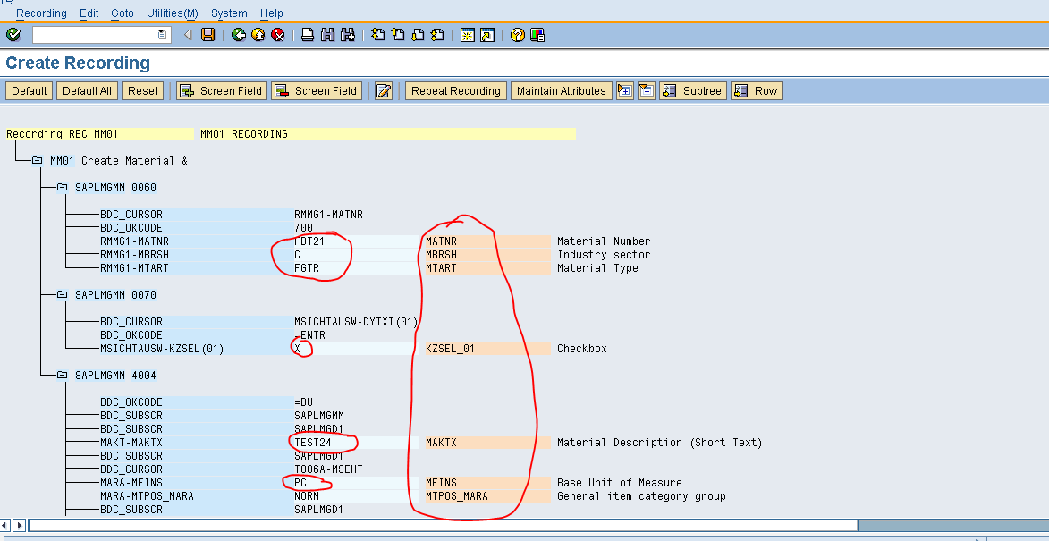 Uploading the Master records(MM01) to SAP System using Batch Input ...