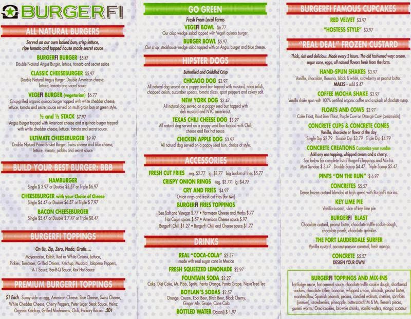BurgerFi, the best burger place in Auburn?: BurgerFi Menu