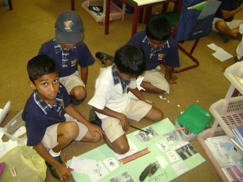 Mrs. Whillier's Wonder kids!: Making posters of our outing.