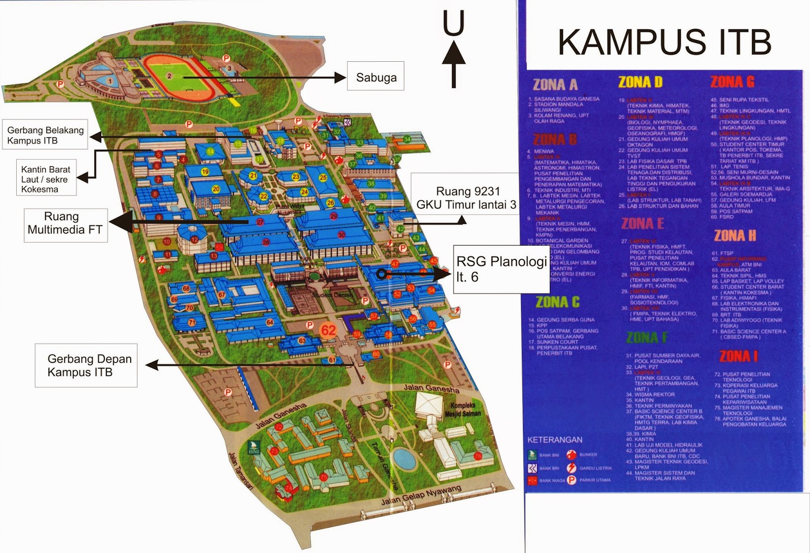 fjk[hk: Denah dan maps kampus ITB Bandung