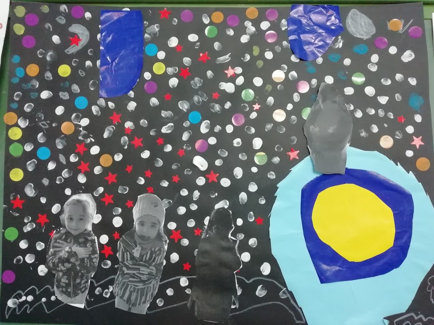 Los peque-raneros viajan con la seño Marian.: Arte espacial