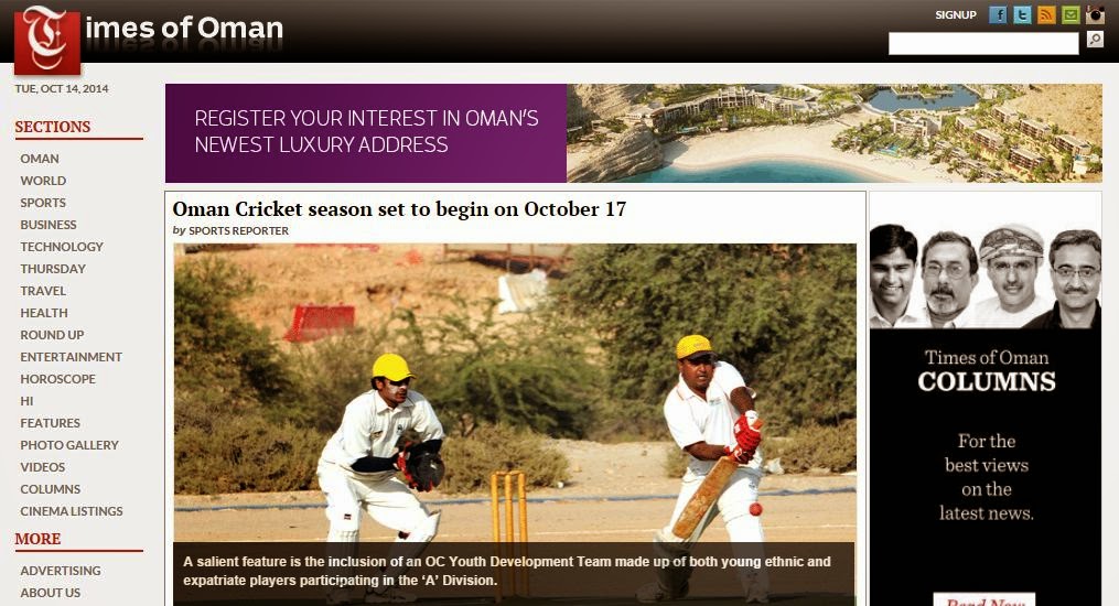 Times of Oman (Muscat, Oman) Newspaper http://www.timesofoman.com ...