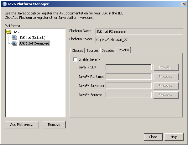Netbeans Tutorial Creating A Javafx Enabled Java Platform