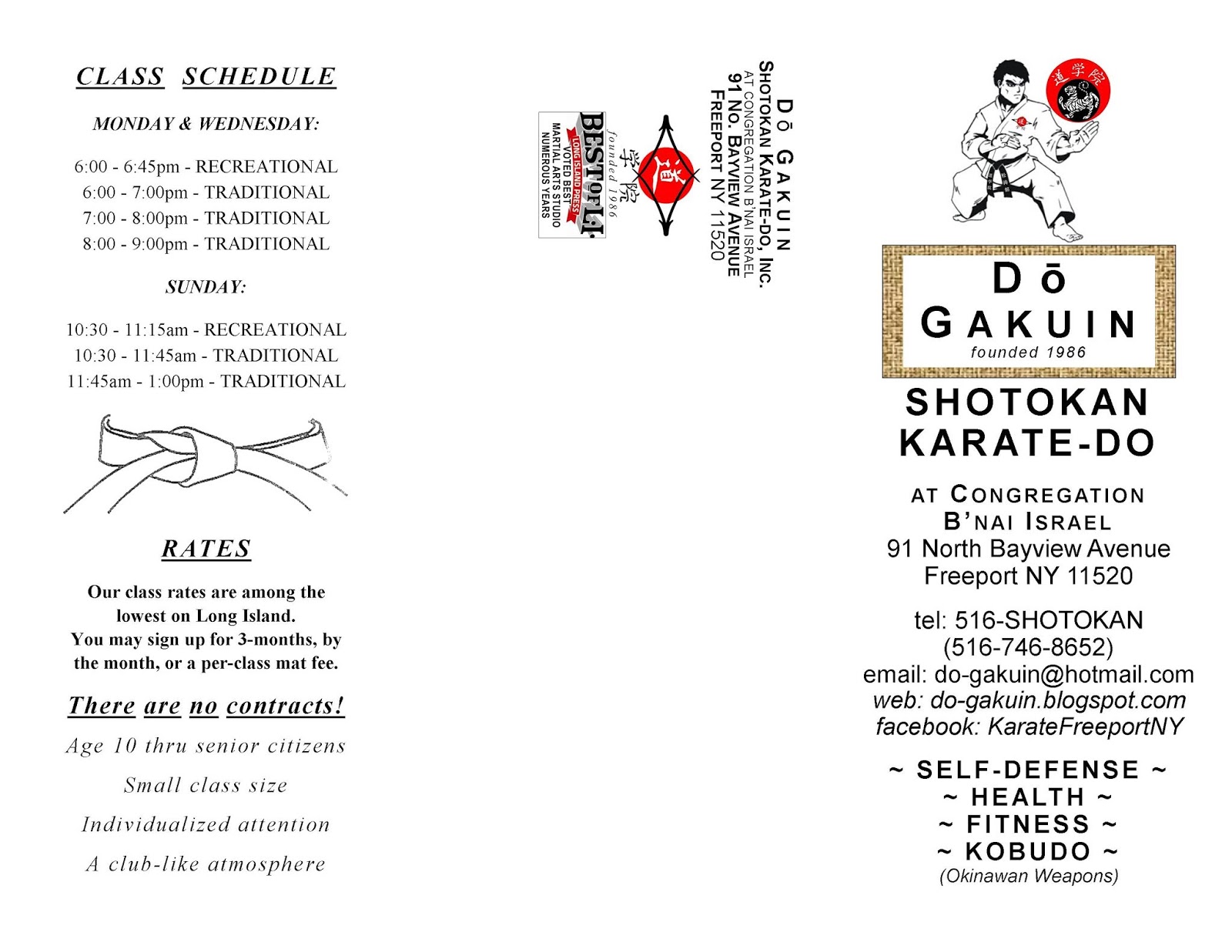 Dō GAKUIN Shotokan Karate-do - About Us: Dojo Flyer & Brochure (click ...