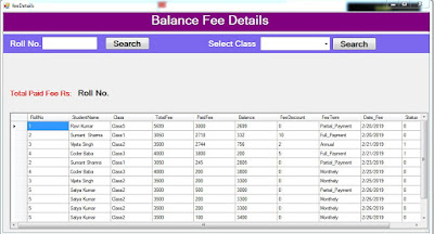 C#,Mini School Management System Project in VB.NET | Fee detail | Part ...