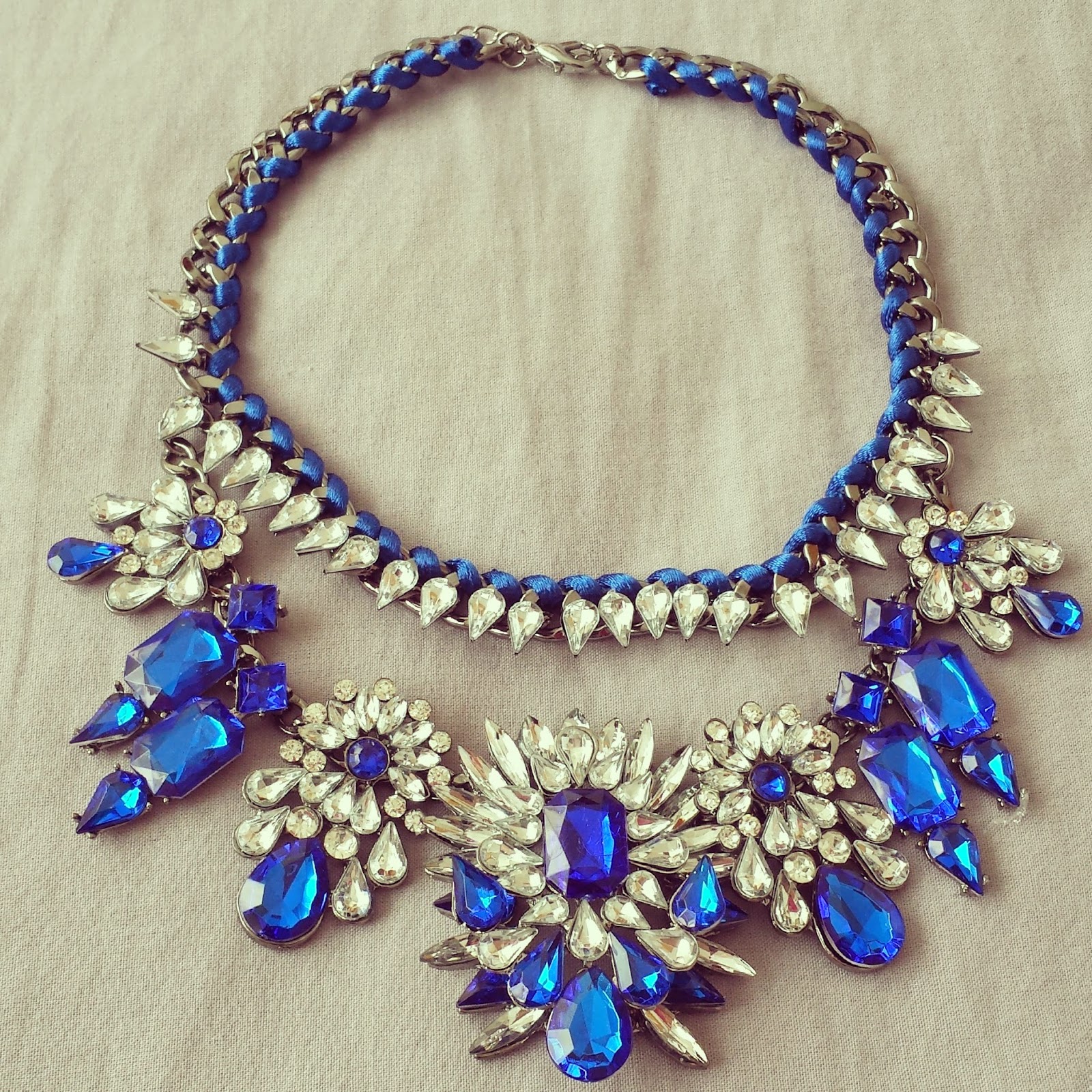 Un Chic En Mi Zapato: Maxi-collar piedras azules