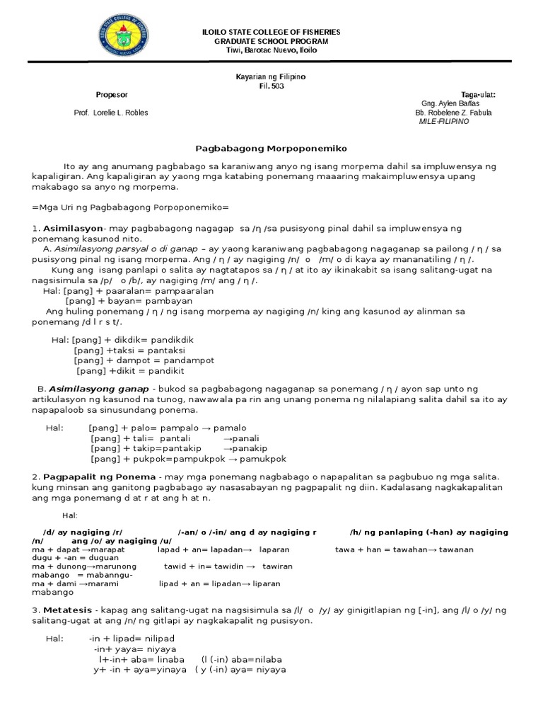 pagbabagong morpoponemiko - philippin news collections