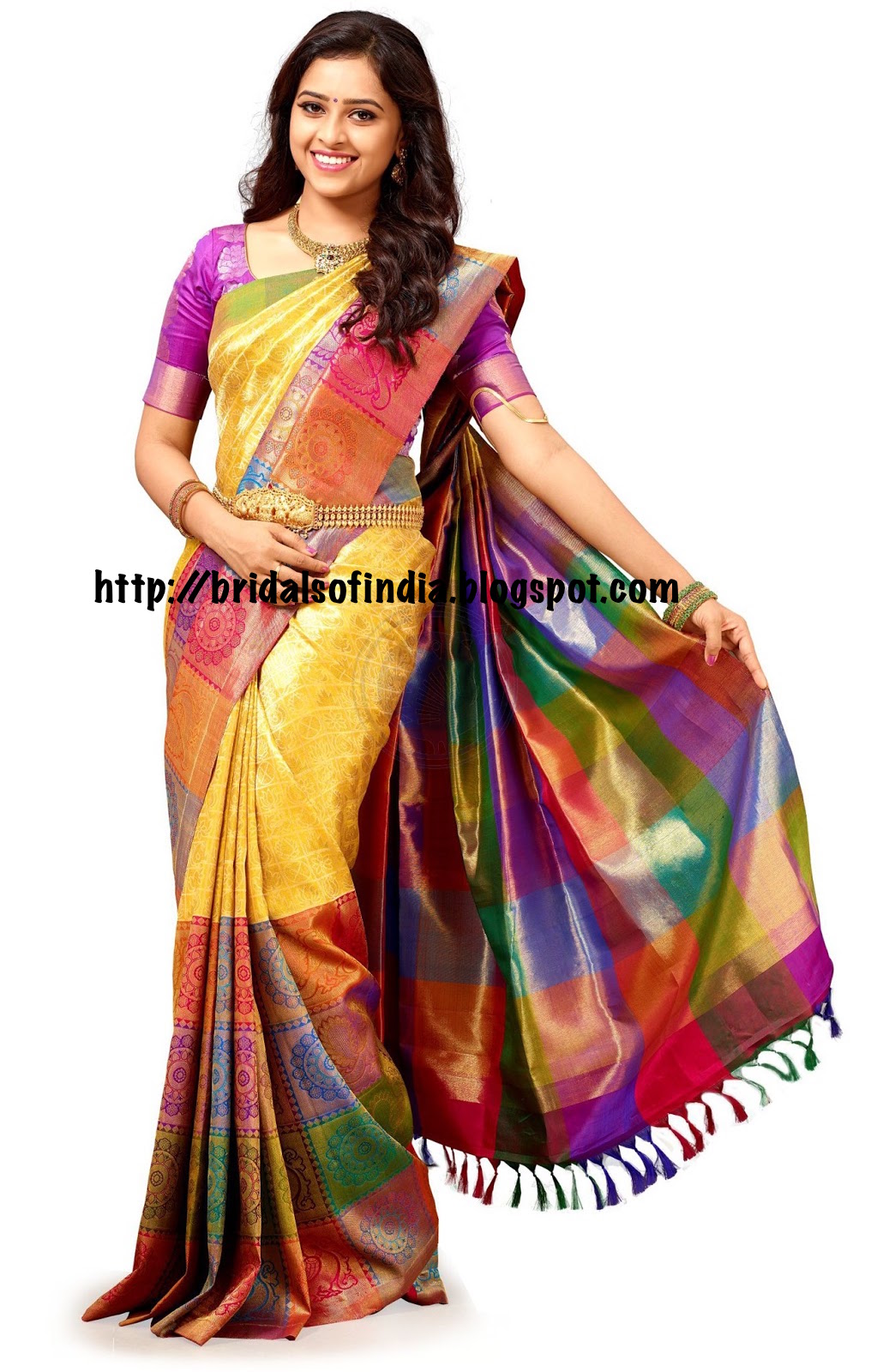 Fashion world: Sri Divya in multi color silk saree