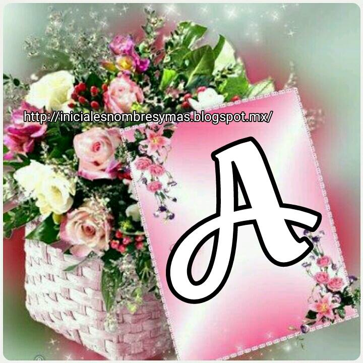 Iniciales Nombres y Más: Flores con iniciales de la A a la I