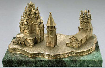 Building Collector: Russian Brass Buildings on Marble Bases