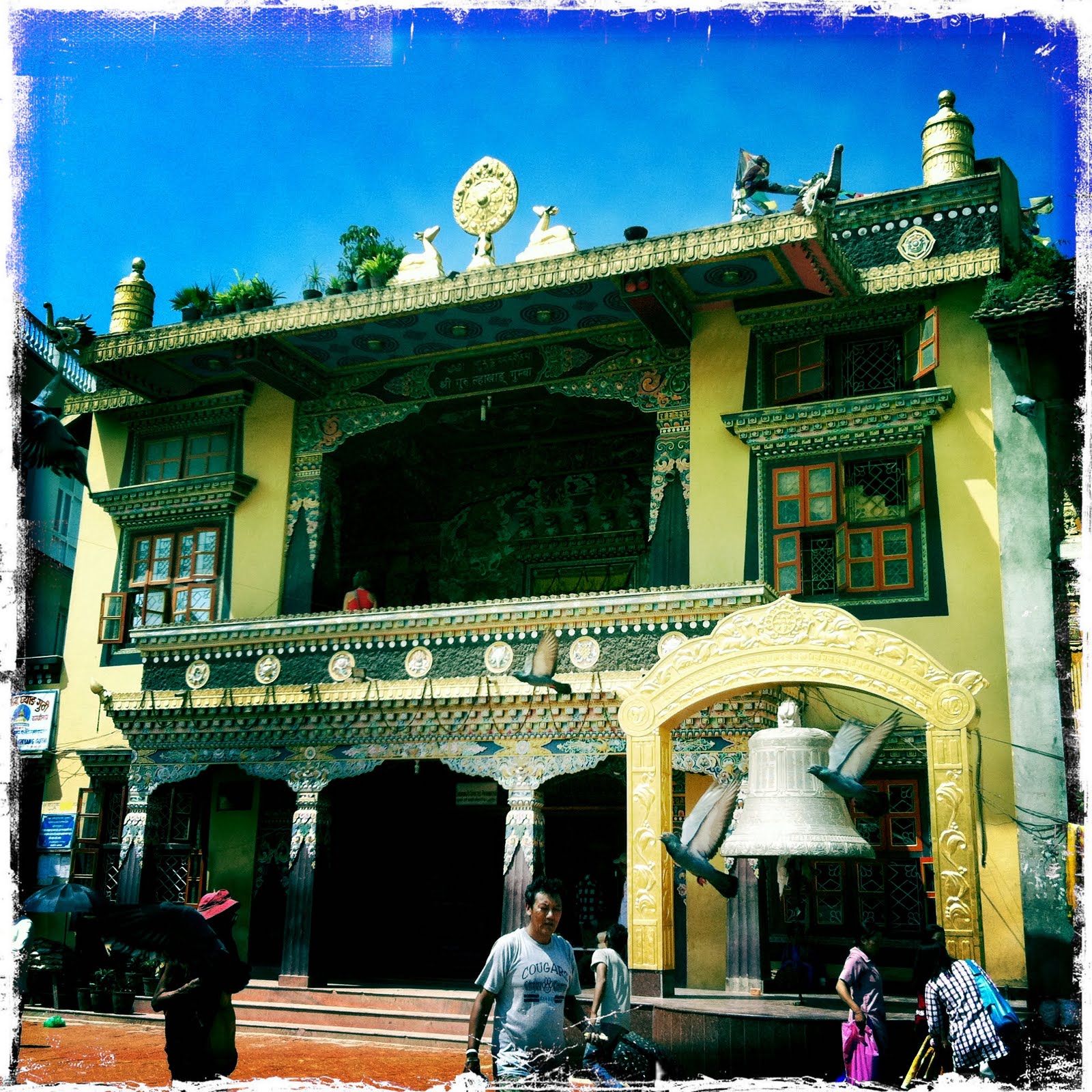 Buddhist Monks Chanting in Monastery Near Big Stupa in Boudhanath ...