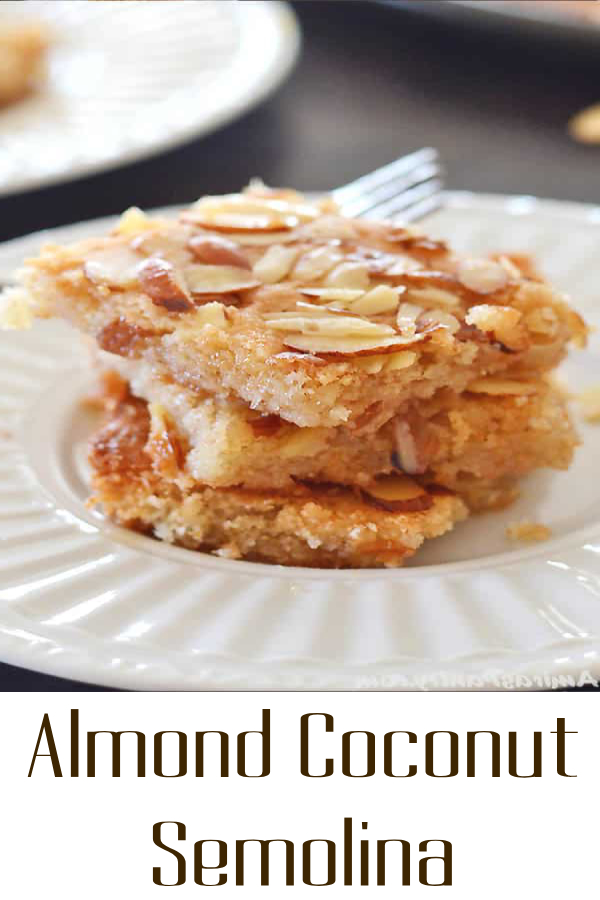 ALMOND COCONUT SEMOLINA CAKE RECIPE
