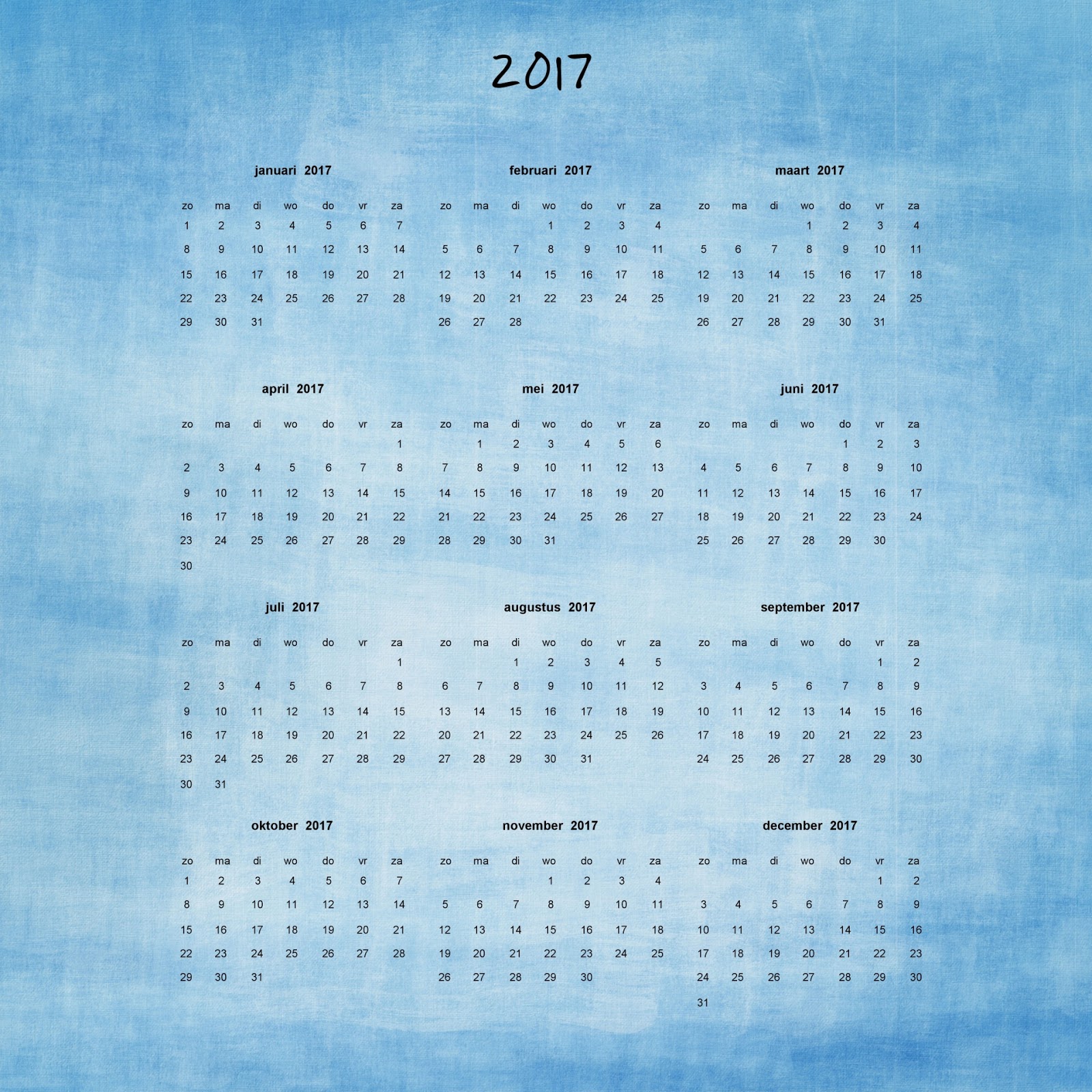 Yearly calendar 2017 to print HD | calendars - kalendar - Calendario