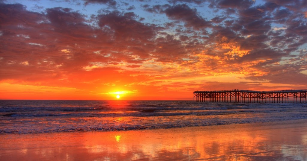 Pozadine za desktop - Priroda: Pogled na zalazak sunca sa Pacifičke plaže