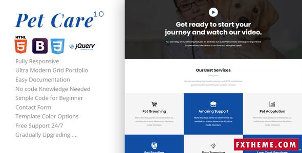 Kazuo Barney Petcare - One Page HTML Template animal animal care animals ca