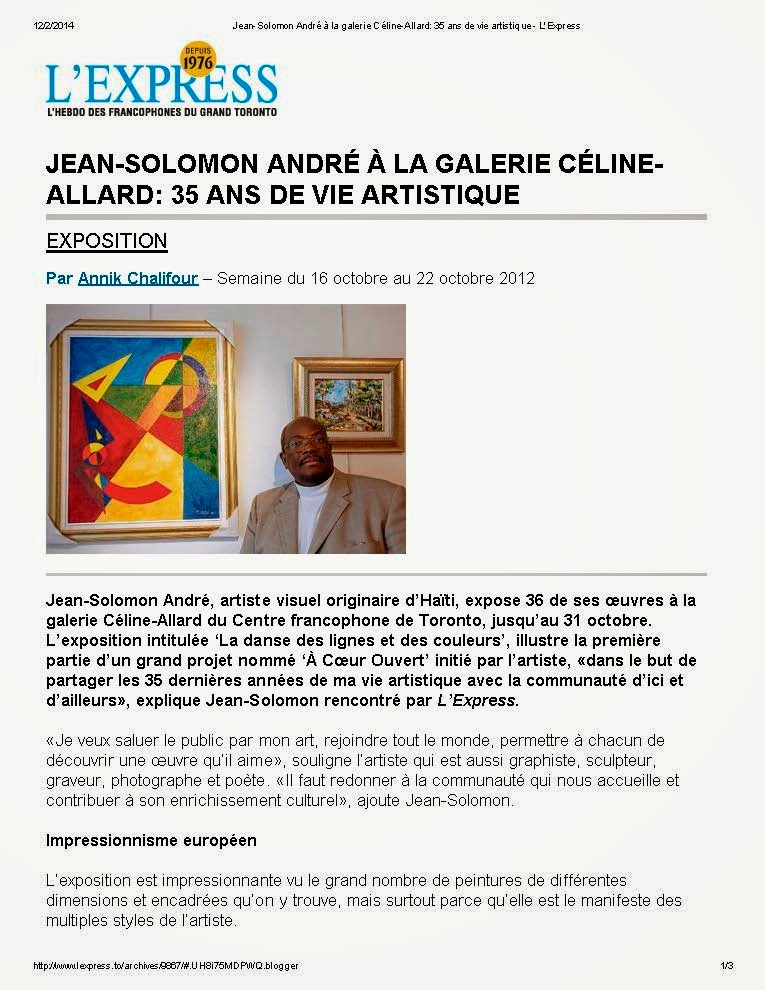 www.kiskeyarts.com: Jean-Solomon André à la galerie Céline-Allard: 35 ...
