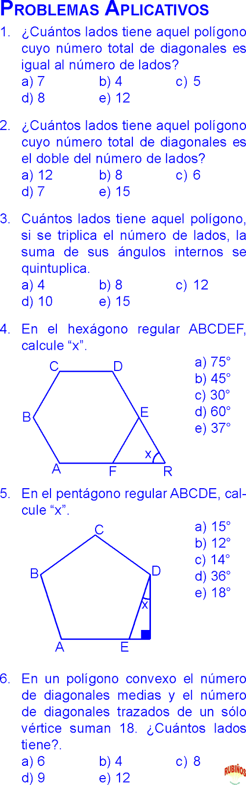 POLÍGONOS FORMULAS Y PROPIEDADES EJEMPLOS RESUELTOS GEOMETRIA ...