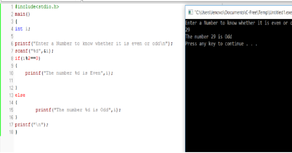 All C Programs Program 5to Print Whether Given Number Is Odd Or Even 