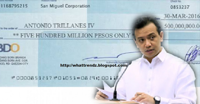VIRAL NEWS: TRILLANES and HIS 500 MILLION PESO CHECK from DE LIMA used ...